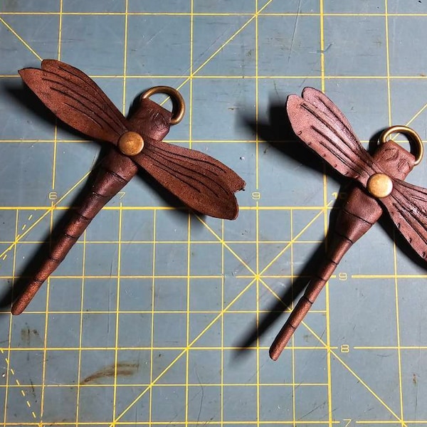 Leather Dragonfly Keychain Pattern, Purse Ornament (PDF Pattern) - Etsy
