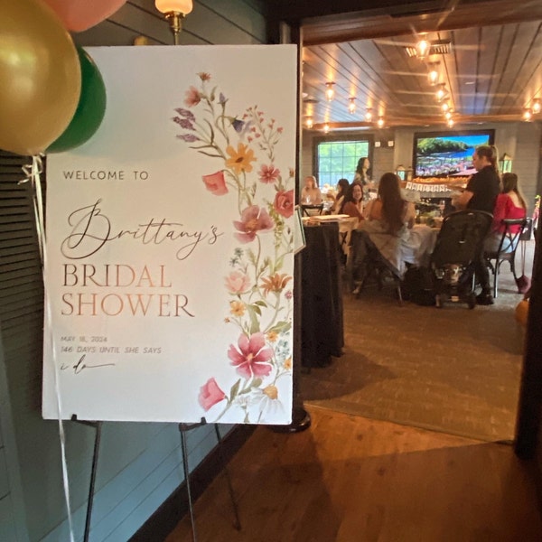 Bridal Shower Welcome Sign, Wildflower Bridal Shower Welcome Sign, Boho ...