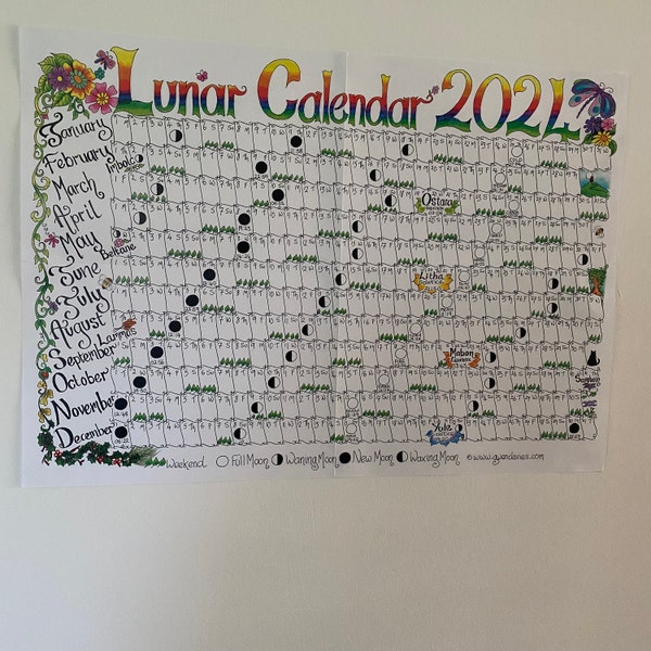 Wheel of the Year A4 Planner Size Pagan Goddess Wall Art Image Poster ...