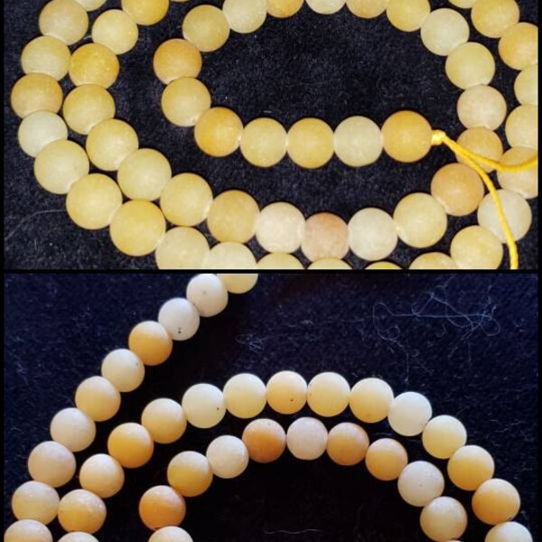 Natural 6mm Yellow Jade Matte Round Beads Genuine Gemstone - Etsy