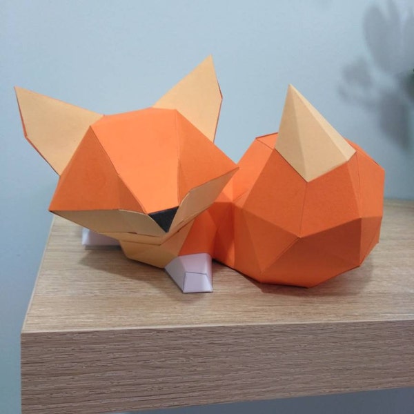 Fox Paper Model,papercraft , DIY , Low Poly , PDF Papercraft , Fox ...