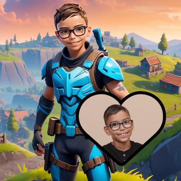 Custom Gamer Portrait From Photo, Personalized Game Character, Gamer ...