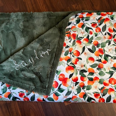 Orange Grove Fabric by the Yard. Watercolor Oranges, Fruit, Botanical ...