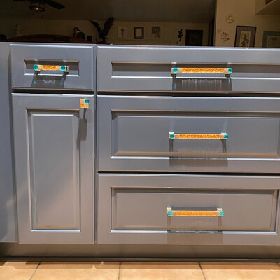 Coastal Beaches Glass Tile Mosaic Cabinet Drawer Pulls - Etsy