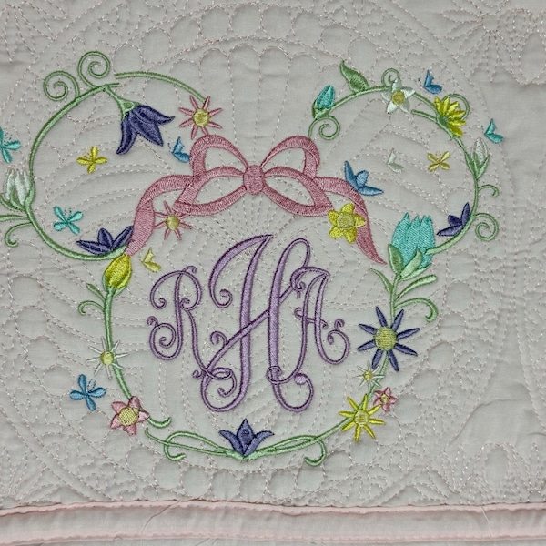 Floral Minnie Spring Wreath Machine Embroidery Design. Perfect for ...