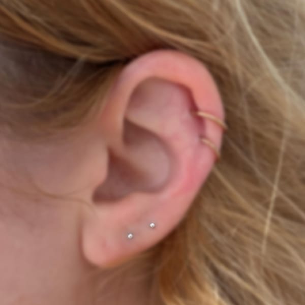 Clip on Fake Cheater Earrings, Ear Hoops, Gold, Black, Rose Gold and ...
