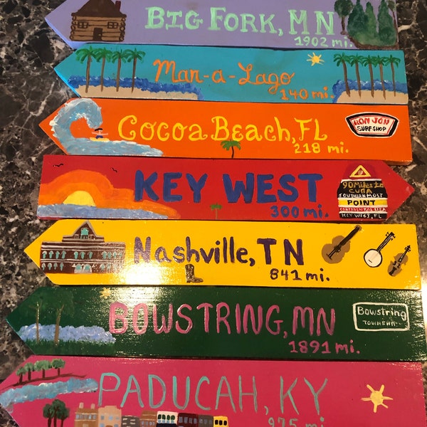 Destination Arrow Signs, Tropical Directional Arrows, Hand Made Wooden ...