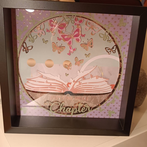 3D Book With Butterflies Shadow Box, Floral Layered Paper Art, 3D ...