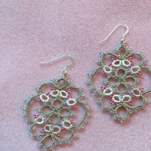 Frivolite Lace jewelry Tatting Pattern Lina set Earrings | Etsy