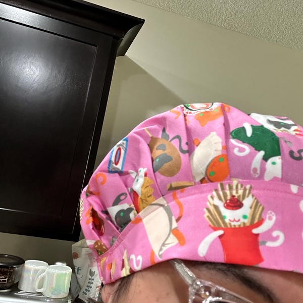 Way to a Man’s Heart, Funny Euro Scrub Caps for Women, Elastic With ...