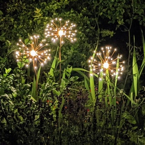 Flower Garden Light Copper and Solar Powered Leds. Allium - Etsy