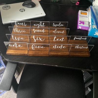 Vinyl Decal Numbers, Wedding Table Numbers, Baby Month Decals, Script ...