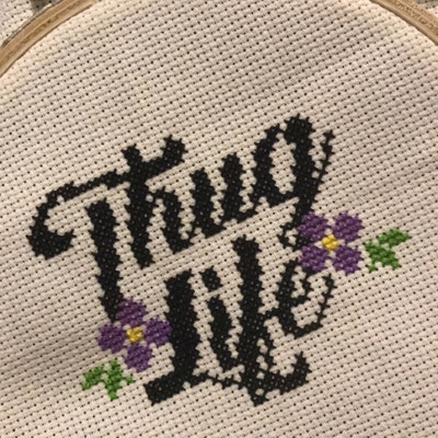 Thug Life Counted Cross Stitch Pattern DOWNLOAD Intermediate - Etsy UK