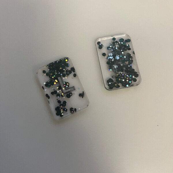 1.5" Long 1" Wide 3mm Deep Flat Round Corner Rectangle Shiny Silicone ...