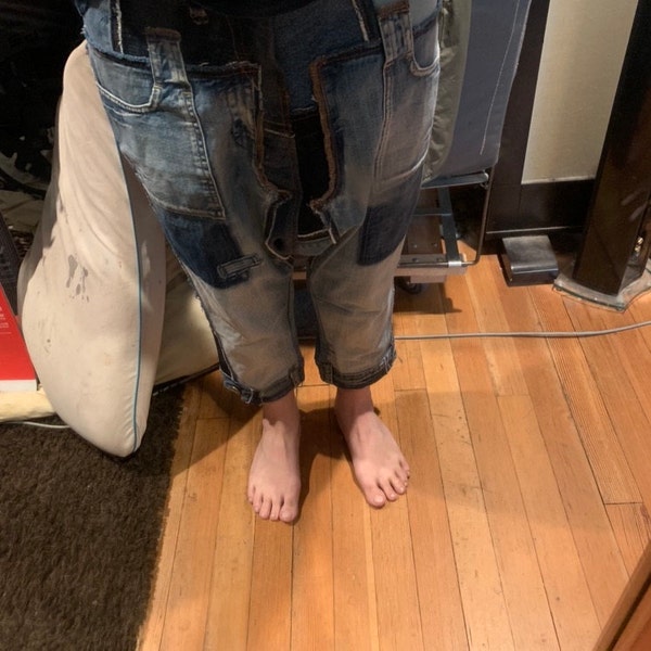 Unisex Harem Pants in Patchwork of Recycled Jeans CUSTOM-MADE ...