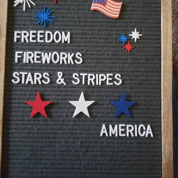 Fourth of July Fireworks Letter Board Icons - Red, White & Blue ...