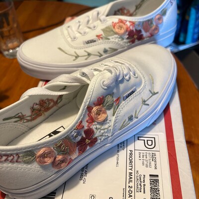 Embroidered Vans Shoes Custom Hand Embroidery to Order - Etsy