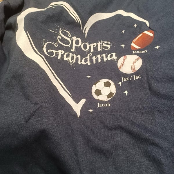 Personalized Sports Grandma T-shirt, Sports Mom Shirts, Custom Kid's ...