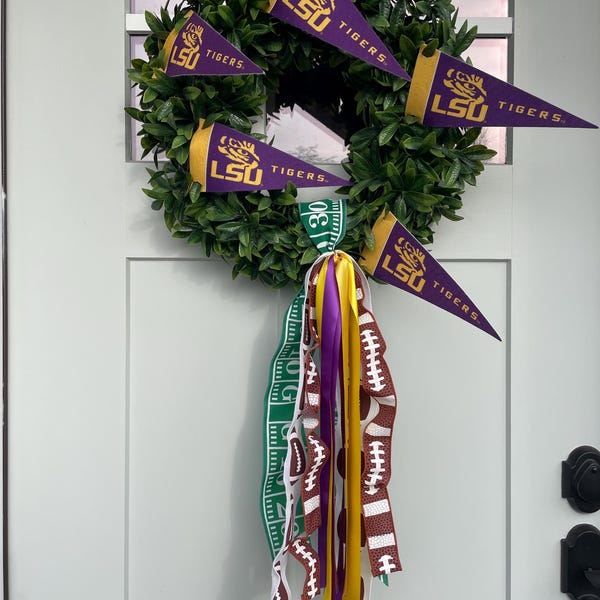 Wreath Sash for Front Door Football Sash for Game Day Door Decor Front ...