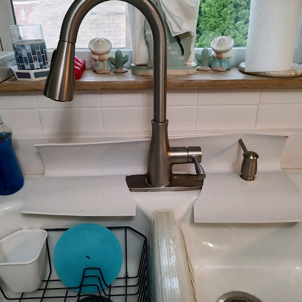 White Double SINK EDGE GUARD, Kitchen, Splash and Countertop Protector ...
