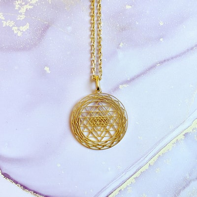 Gold Plated on Silver Torus Silver Necklace Sacred Sacred Geometry ...