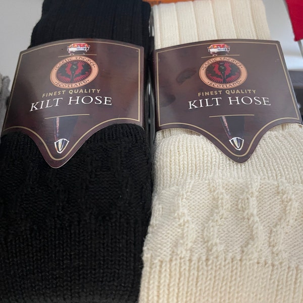 Wool Black Kilt Hose - Wool Blend - Made in Scotland - the Celtic Croft ...
