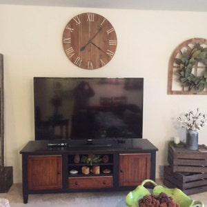 Large Wall Clock Handmade Farmhouse Decor Neutral House Oversized Above ...