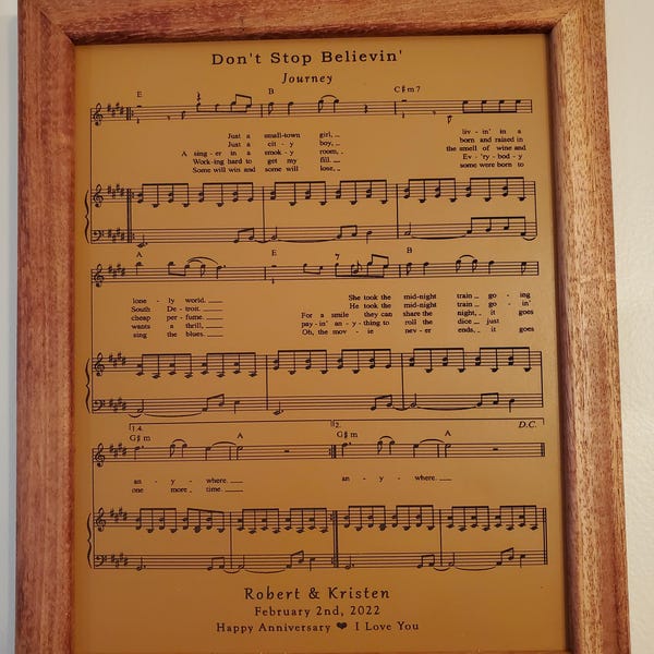 Handmade Leather Wedding Song Lyric Art Anniversary Gift for Him ...