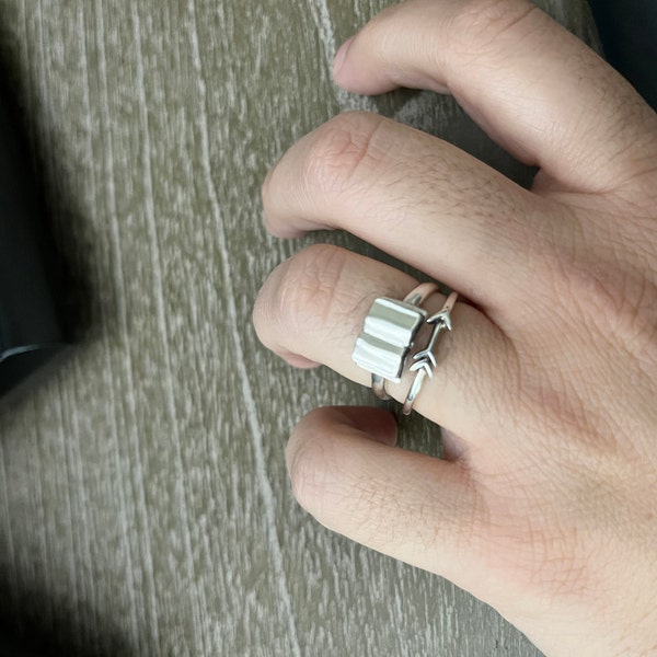 Open Book Ring in Sterling Silver , Handmade Silver Book Ring, Book ...