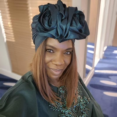 Auto Gele Ready to Wear, Dupion Raw Silk Ruffles Style Head Tie ...