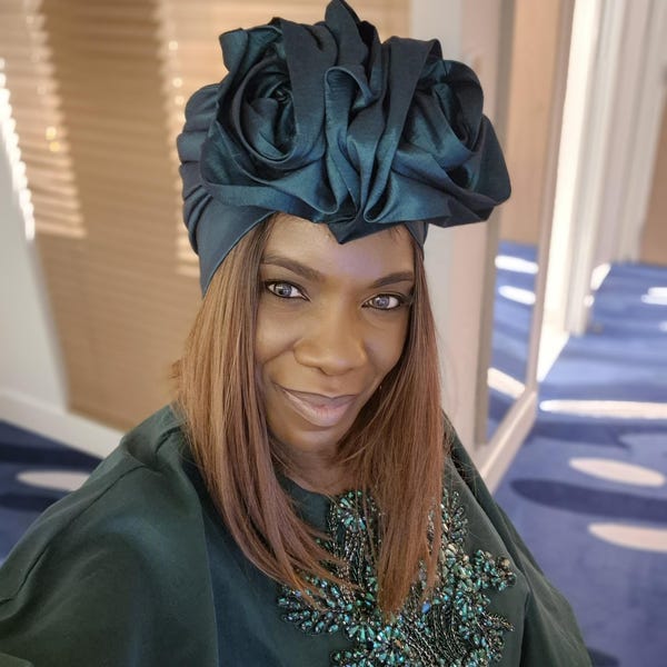 Aso Oke Auto Gele , Gold Wedding Hat for Women, Africa Nigeria Party ...