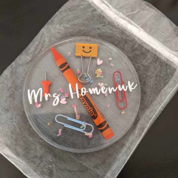 Personalised Resin Teacher Coaster/ Teacher Gift/ Thank You Teacher ...