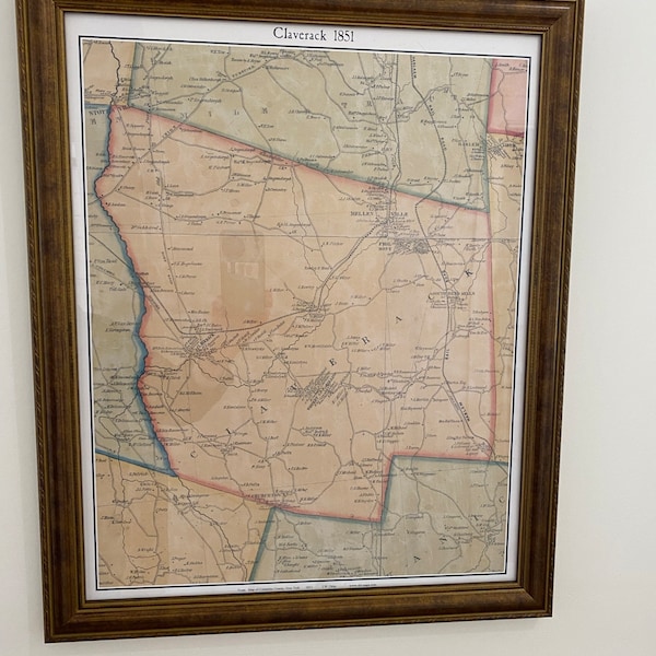 Claverack 1851 Old Town Map With Homeowner Names New York - Reprint ...