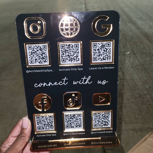 Multi QR Code Business Social Media Sign Payment Sign Instagram ...