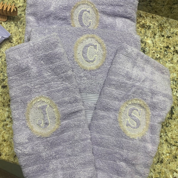 Beautiful Monogram Fringed Oval Shape Embossed Initial Letters A-Z ...