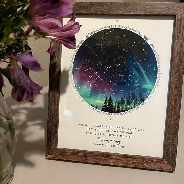 In Loving Memory Memorial Star Map Sympathy Gifts | Celebration of Life ...