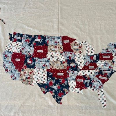 USA PATCHWORK MAP Quilt Pattern From Quilts by Elena Full Sized ...