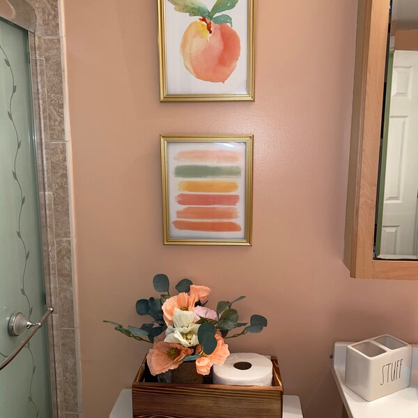 Set of 3, Watercolor Peach Prints, Sweet as a Peach, Peach Nursery ...