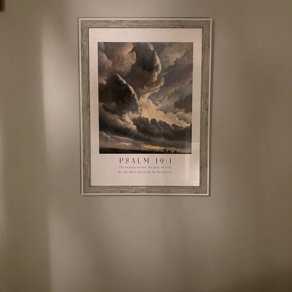 Psalm 19 the Heavens Declare the Glory of God Poster, Clouds Art, Bible ...