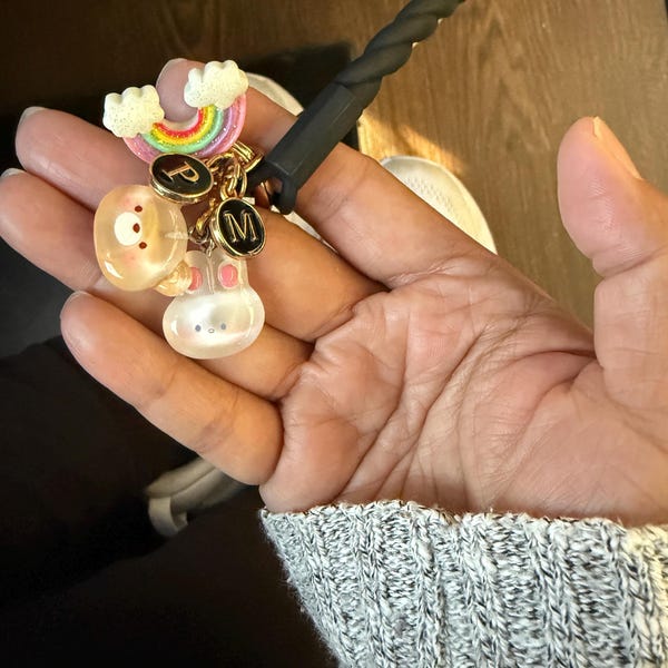 Flower Phone Charm Cute 3D Keychains Transparent Jelly Aesthetic Gift ...