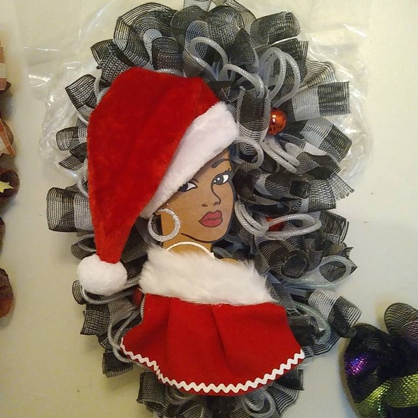 Diva Shaved Side Wreath Rail, Afro Wreath Rail, Wood Blank, Door Hanger ...