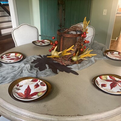 Moss Green Table Runners, Boho, Gauze Wedding Table Decor, Flowy Table ...