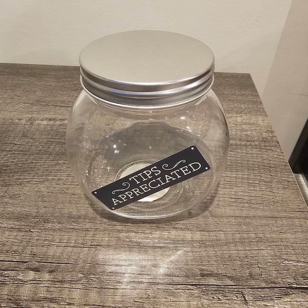 Tips Appreciated Sticker - Mason Jar Sign Restaurant Cafe - Large ...