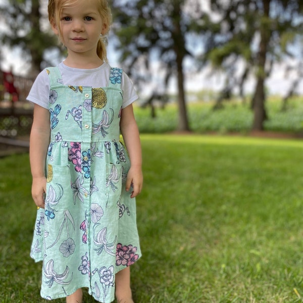 Girl Pinafore Dress Pattern With Front Pockets and Front Closure – PDF ...