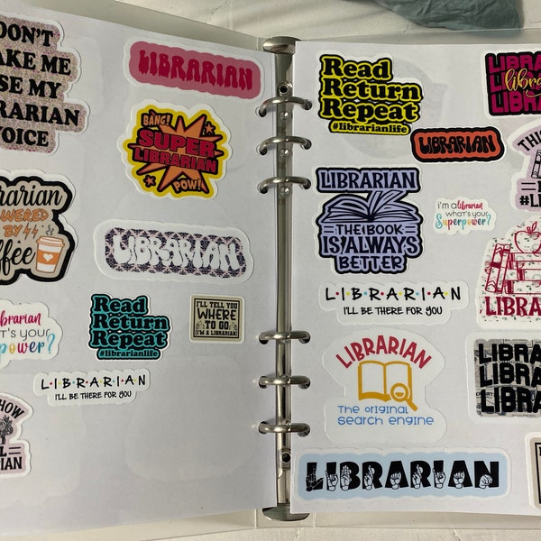 Librarian Stickers, Librarian Sticker Set, Bookworm Gifts, Book Lover ...