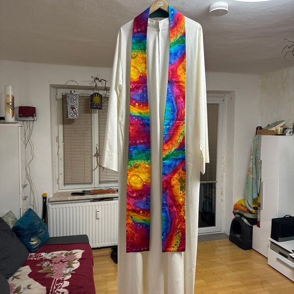Silky Rainbow Clergy Stole, Rainbow, Priest Stole, Clergy Stole, All ...