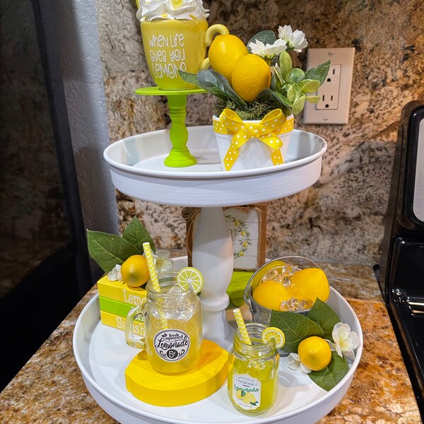 Mini Faux Lemonade for Tiered Trays | Fake Bake | Fake Drinks | Lemon ...