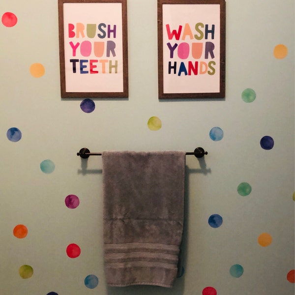 Wash Your Hands Print, Childrens Bathroom Prints, Nursery Prints, Girls ...