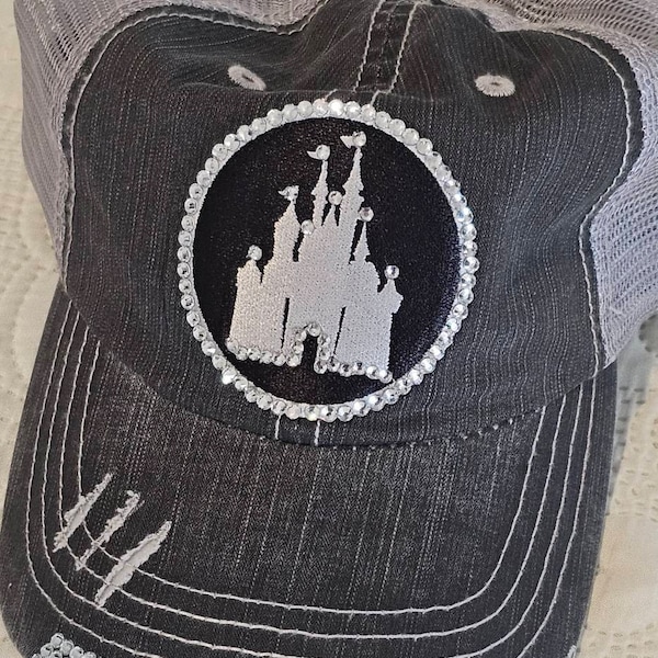 Womens Disney Hat - Disney Castle Baseball Cap - Bling - Etsy