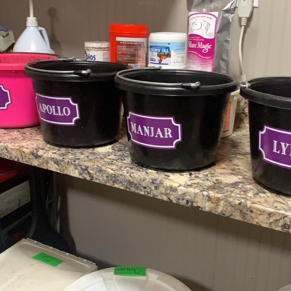 Name Plate Decals | Size 3x6 | Horse Bucket Labels | Vinyl Name Plate ...